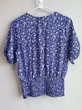 Sienna Sky | Tops | Sienna Sky Royal Blue And White Floral Vneck ...